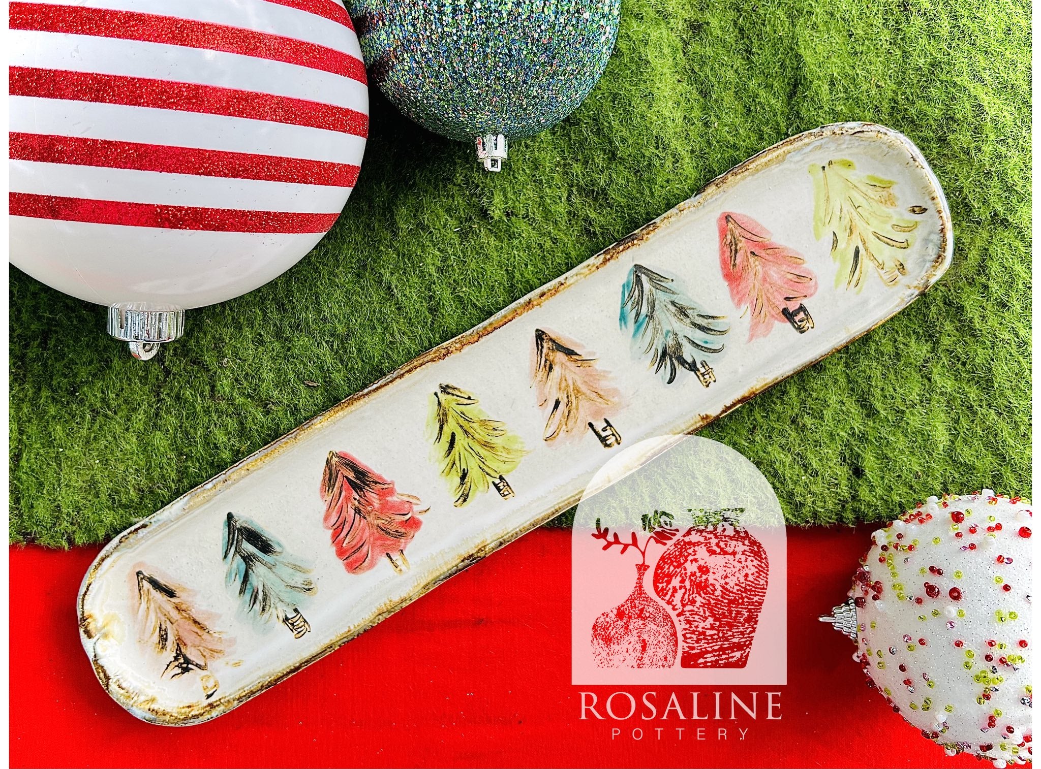 Rosaline Pottery Merry Little Trees Tray – Deep South Home and Gifts